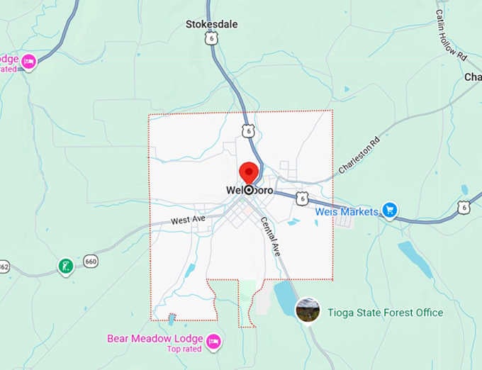 16. wellsboro, pa map