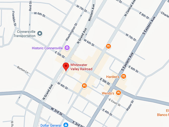 16. whitewater valley railroad map