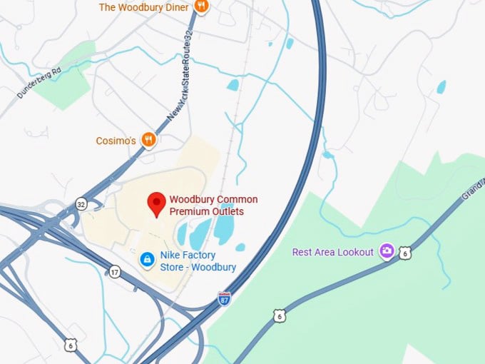 16. woodbury common premium outlets map