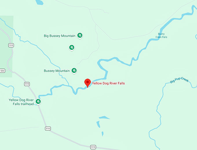 16. yellow dog river falls map