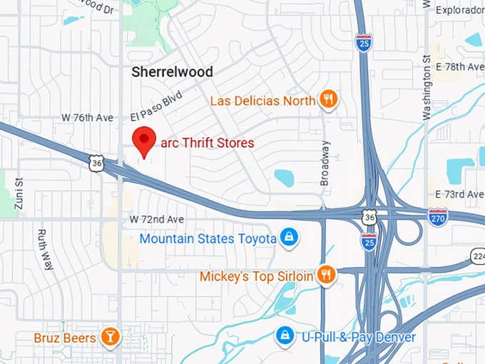 16. arc thrift stores (1405 cortez st) map