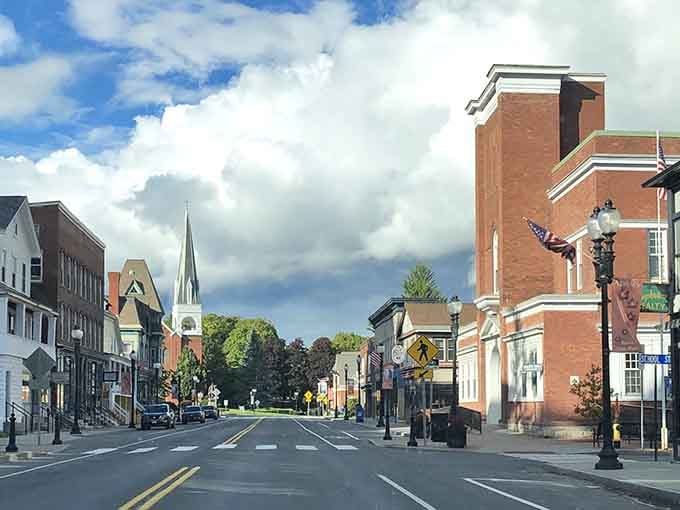 Classic Main Street charm meets dramatic sky&mdash;this is the kind of place where neighbors still wave hello.