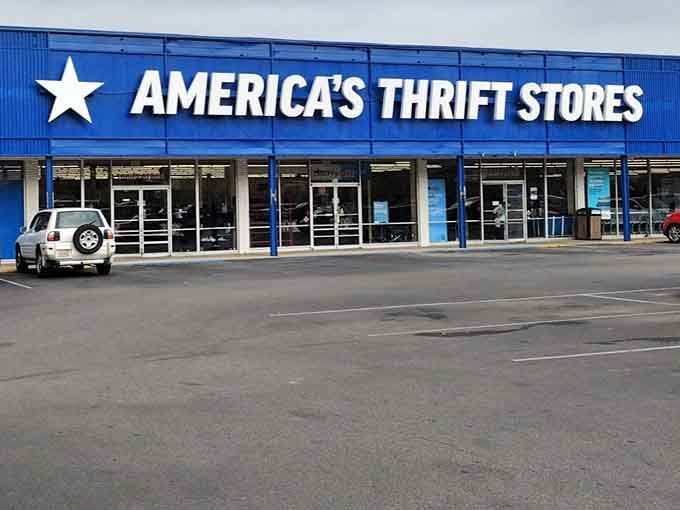 That bold blue star beckons bargain hunters like a beacon of hope for your wallet and wardrobe.