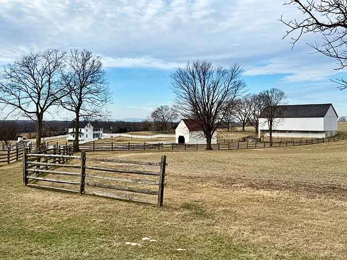 Peaceful farmland and split-rail fences hide one of America's bloodiest battlefields beneath their quiet beauty.