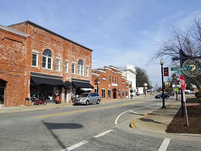 Classic brick storefronts line these peaceful streets where parking spots outnumber traffic jams by a comfortable margin.