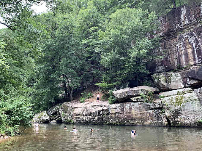 Nature's swimming pool comes complete with towering rock walls and water so inviting you'll forget it's Illinois.