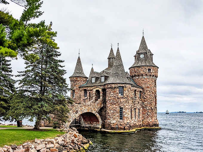 This castle literally rises from the water like something from a dream you had after too much cheese.