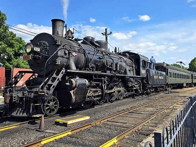 This gleaming steam locomotive looks ready to transport you straight back to the golden age of rail travel.