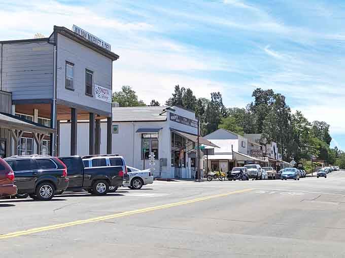 This town's main street looks like a Western movie set, complete with wooden storefronts and apple pie dreams.