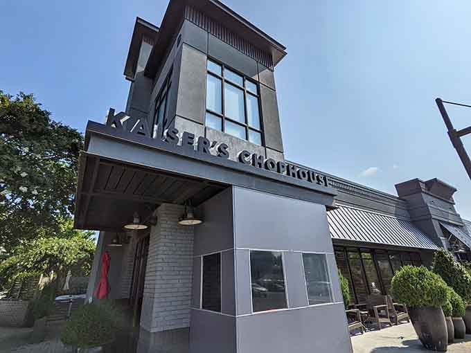 Modern architecture meets serious beef at this Sandy Springs gem where the sleek exterior promises culinary excellence inside.