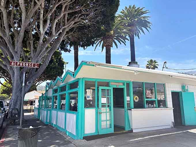 That turquoise and white paint job practically glows in the Santa Barbara sunshine like a beacon of deliciousness.