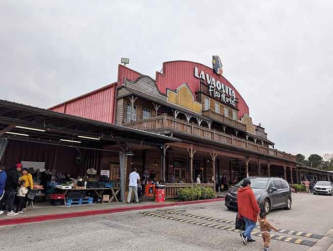 That Old West facade isn't a movie set&mdash;it's your gateway to bargain-hunting paradise under one rustic roof.