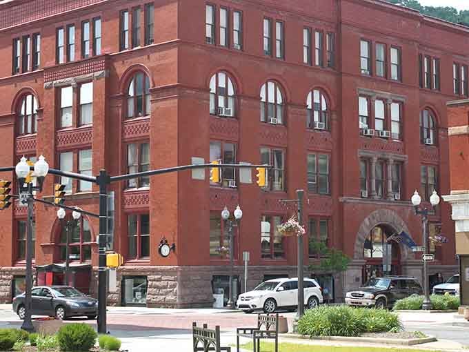 These red brick beauties stand tall with arched windows that remind you of a time when craftsmanship mattered.