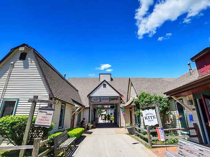 Step through this charming gateway and discover a New England village that feels like stepping into a postcard.