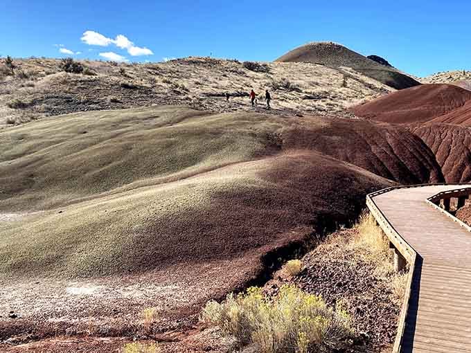 Mother Nature's paint palette spilled across ancient hills, creating swirls of crimson, gold, and burgundy volcanic magic.