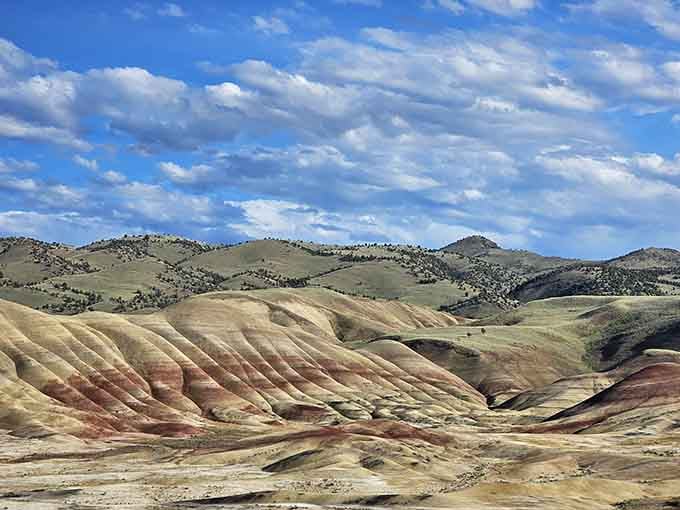 Nature's own paint-by-numbers masterpiece, where ancient volcanic ash created stripes more vibrant than any artist's palette.