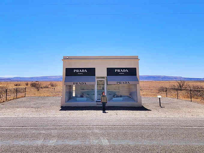 High fashion meets tumbleweeds in this delightful desert mirage that proves art belongs everywhere, even nowhere.