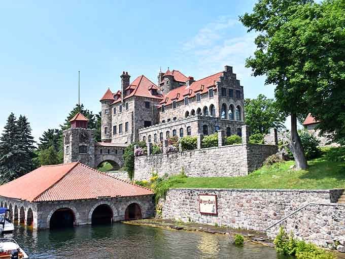 This island castle rises from the St. Lawrence River like something from a Bavarian dream, complete with turrets and romance.