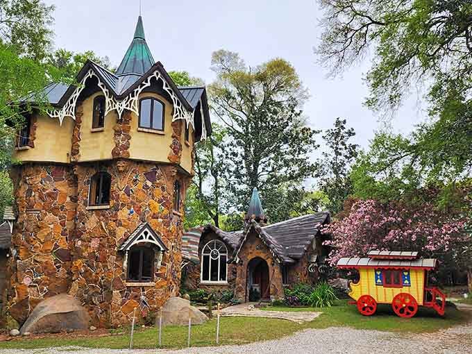 This whimsical tower wrapped in copper vines looks like Hansel and Gretel's dream home got a Southern makeover.