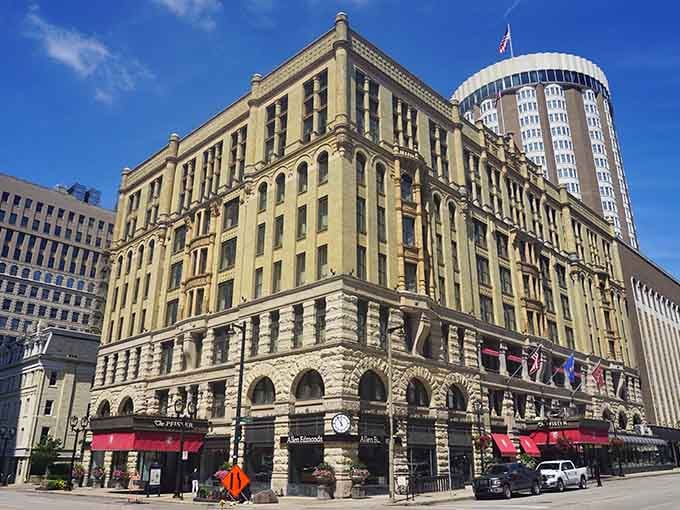 This grand dame of Milwaukee architecture stands proud against the modern skyline, holding centuries of stories within its elegant walls.