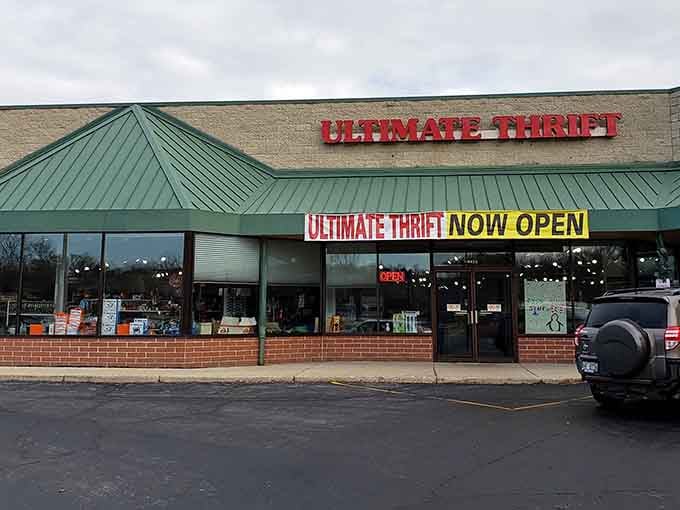 That cheerful green awning and bright yellow "NOW OPEN" sign practically shout "come find your treasure!"
