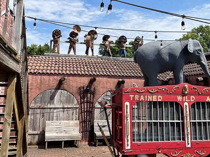 That giant elephant perched on the roof tells you everything: this place doesn't take itself seriously, and that's wonderful.