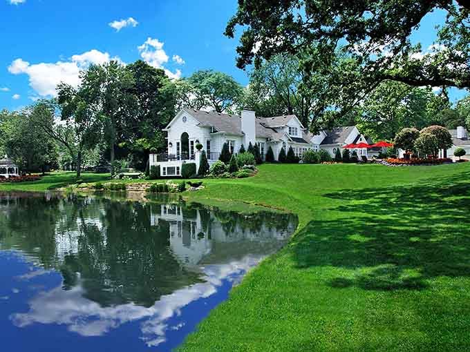 That pond reflection is so perfect, you'll think you're seeing double&mdash;like a Monet painting come to life.
