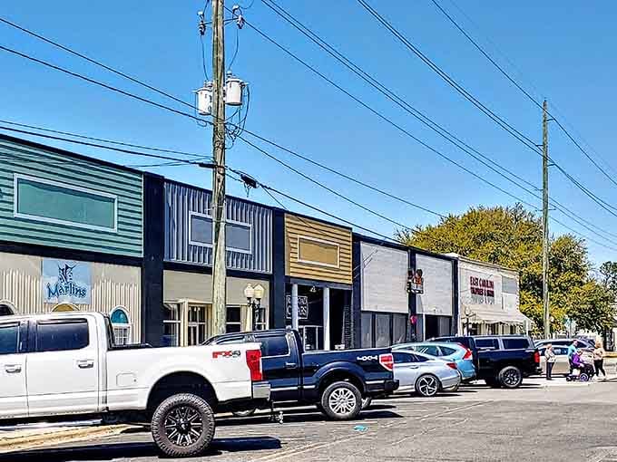Downtown Winterville's colorful storefronts line up like a cheerful parade, inviting you to explore every local treasure.
