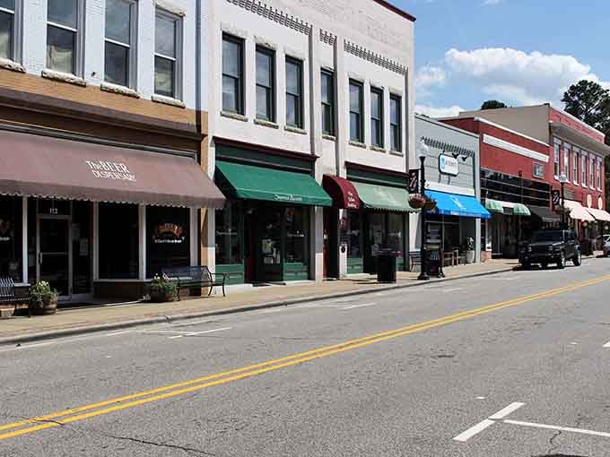Storefronts painted in cheerful colors invite you to slow down, browse, and maybe stay for lunch.