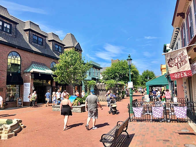 Brick walkways and vintage lampposts invite leisurely strolls through this pedestrian-friendly downtown that whispers tales of yesteryear.