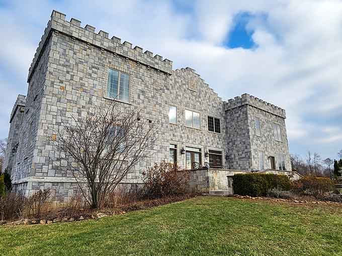 Stone walls and autumn colors create a scene worthy of any knight's tale, minus the dragon guarding the entrance.