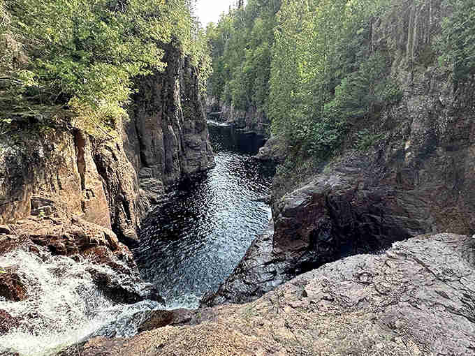 The mysterious gorge where water disappears creates a scene straight out of an Indiana Jones adventure film.