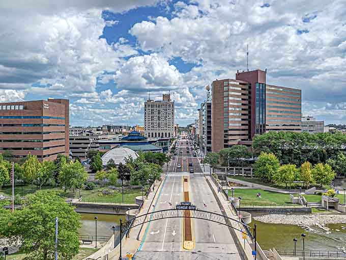 That bridge stretching toward downtown proves you don't need Manhattan prices to enjoy impressive city views daily.