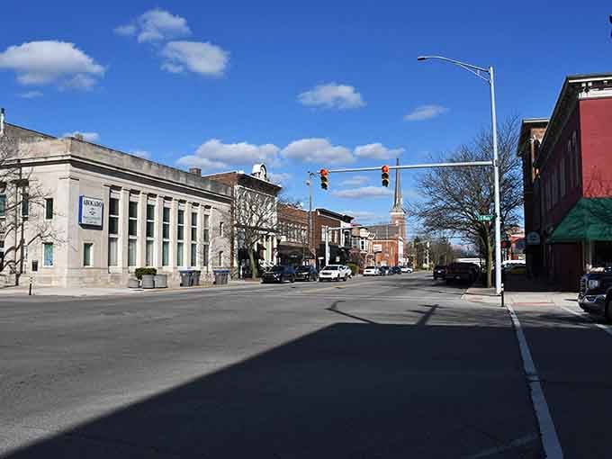 Wide streets and classic storefronts create the perfect setting for leisurely afternoon strolls and friendly conversations.