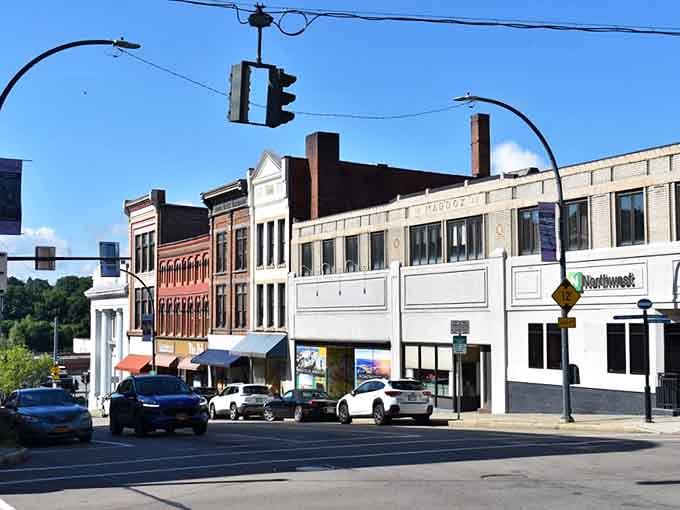 Brick facades and wide sidewalks create that timeless Main Street feeling where neighbors still greet each other by name.