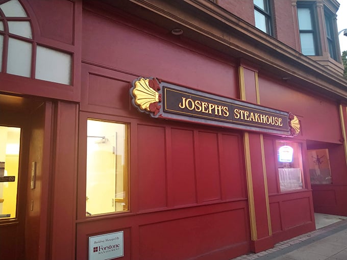 Evening light glows through those windows like a beacon calling hungry travelers to perfectly cooked beef and warm hospitality.