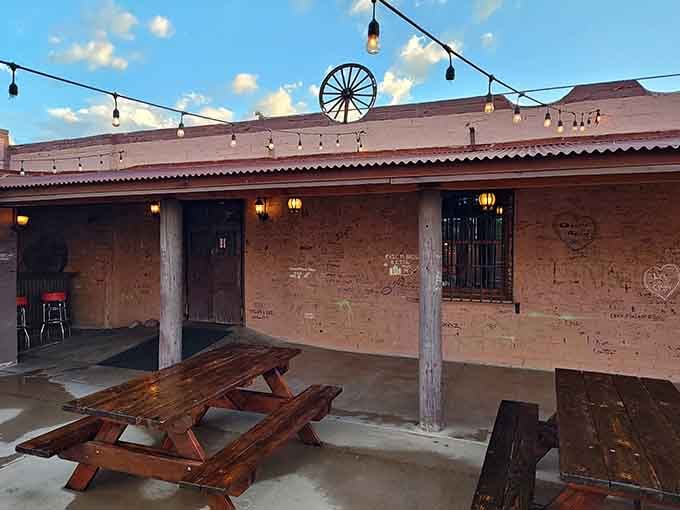 Those twinkling string lights overhead promise the kind of magical evening where every bite tastes like pure Arizona hospitality.
