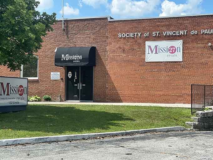 The Society of St. Vincent de Paul welcomes bargain hunters through those welcoming doors ahead.