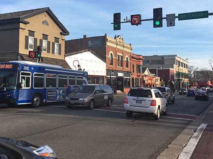 When the transit bus rolls through historic downtown, you know this place balances old charm with modern convenience.