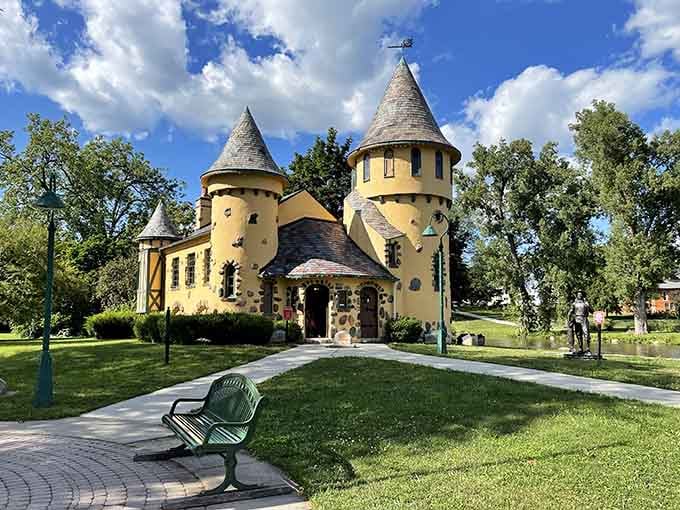 Those conical towers and stone archway create a European fantasy that's wonderfully, delightfully real and touchable.