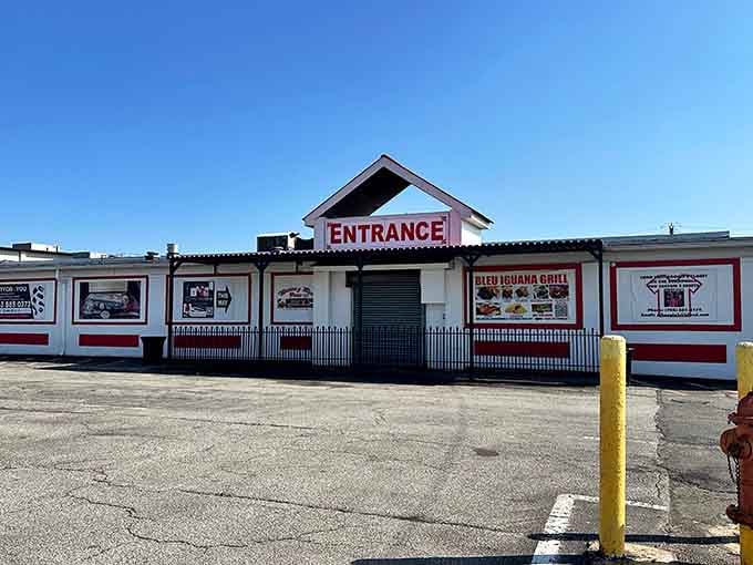 The entrance beckons with promises of vintage finds and unexpected discoveries waiting just beyond those doors.
