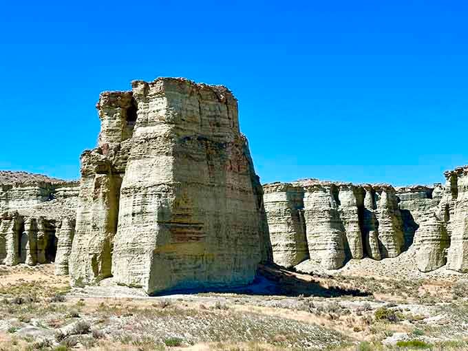 Standing before these layered stone pillars feels like discovering ancient ruins in your own backyard.