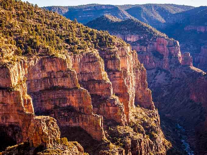 Golden hour light transforms these ancient canyon walls into glowing towers that rival any cathedral you've ever seen.