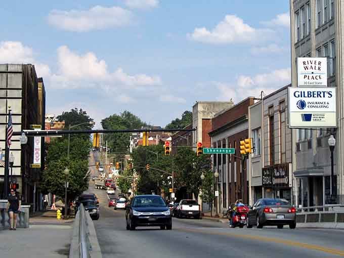 Tree-lined streets and historic storefronts create the kind of walkable downtown where neighbors still wave to each other.