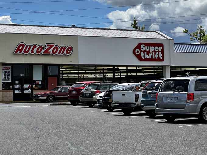When the parking lot's this full on a weekday, you know the deals inside are worth the trip.