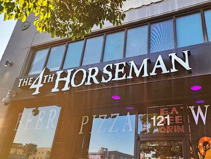 Those purple lights glowing through the windows promise an evening that's anything but ordinary, my friends.