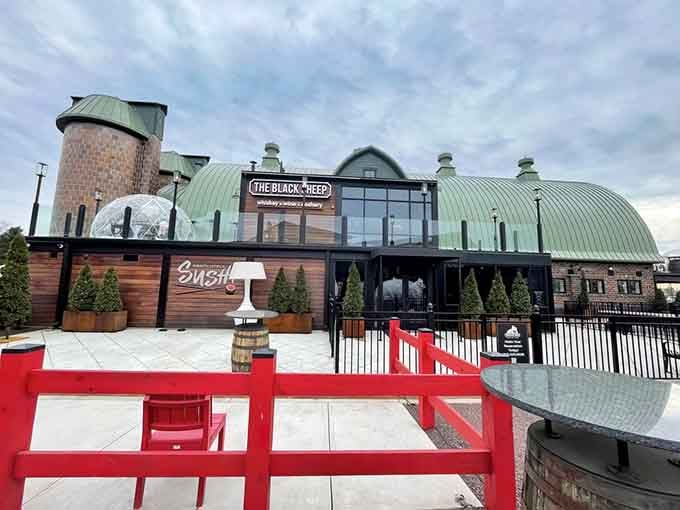 These patio tables beckon you to unwind and soak in the architectural beauty surrounding you.