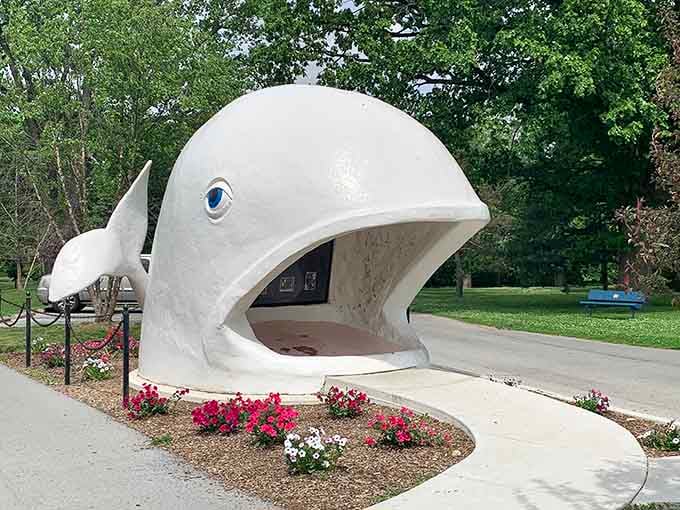 This friendly concrete whale has been making people smile for decades, proving Indiana has excellent roadside charm.