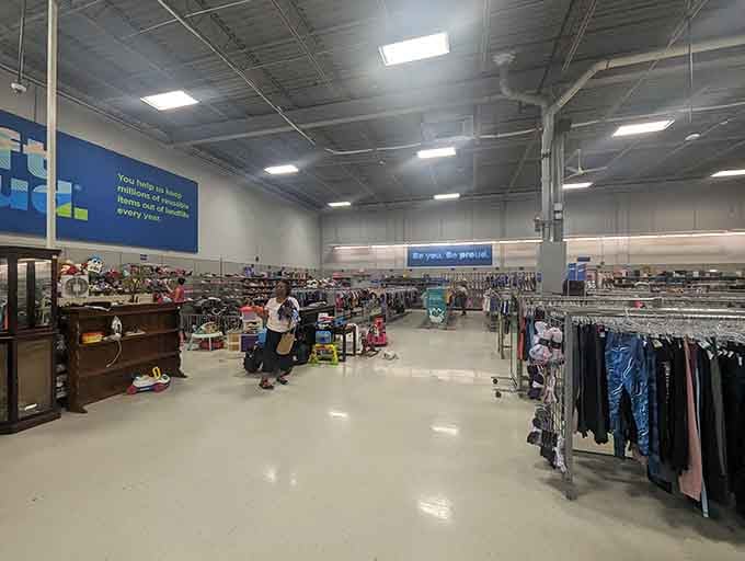 Those overhead signs aren't just for show, they're your roadmap through this treasure-hunting wonderland.