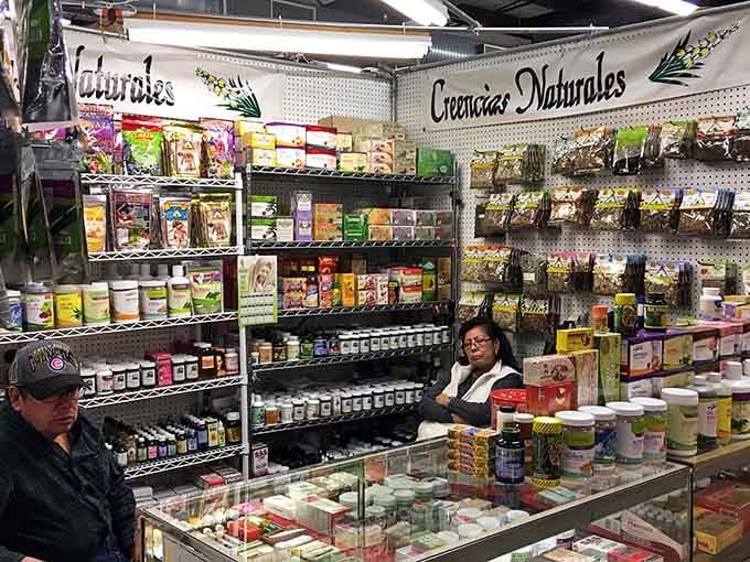 Natural remedies and herbal products line the shelves, offering wellness solutions your medicine cabinet never knew existed.